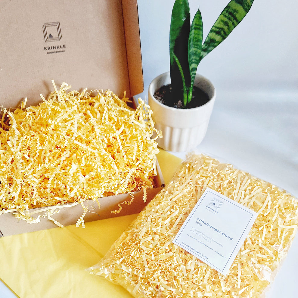 Butter Yellow Crinkle Shred Paper – Krinkle Paper Co